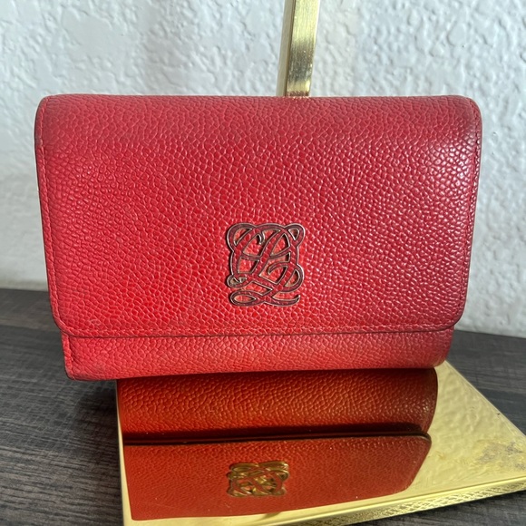 Bags | Louis Quatorze Red Leather Wallet | Poshmark